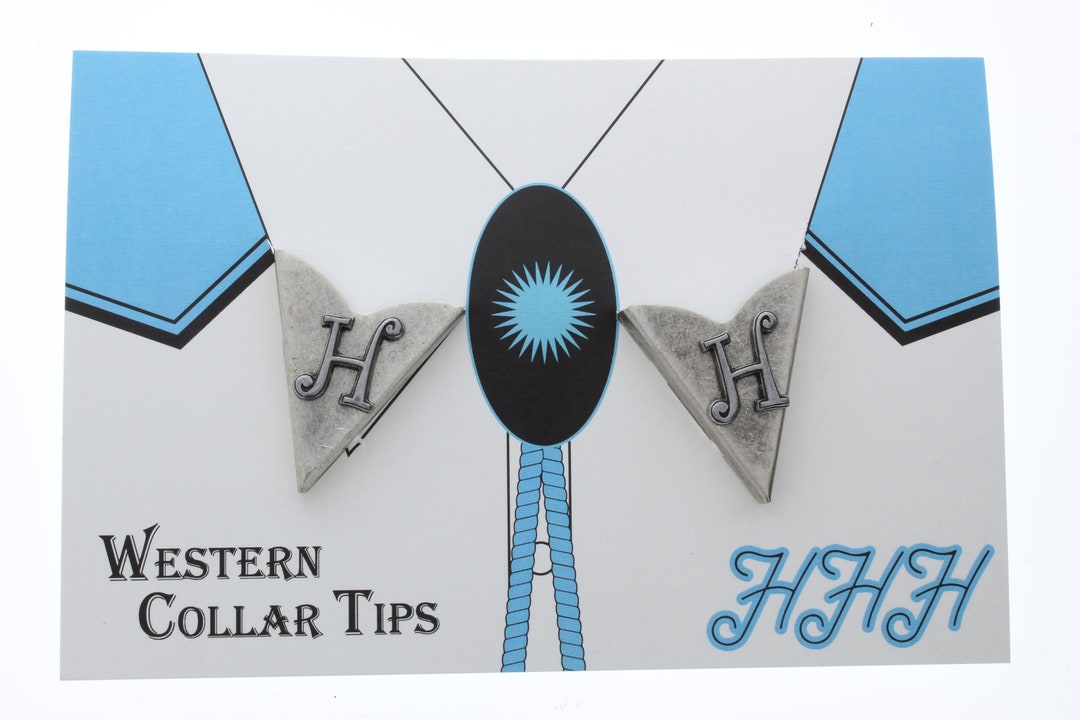 Custom Collar Tips With Initials Monogram, Personalized Gift, Antique ...