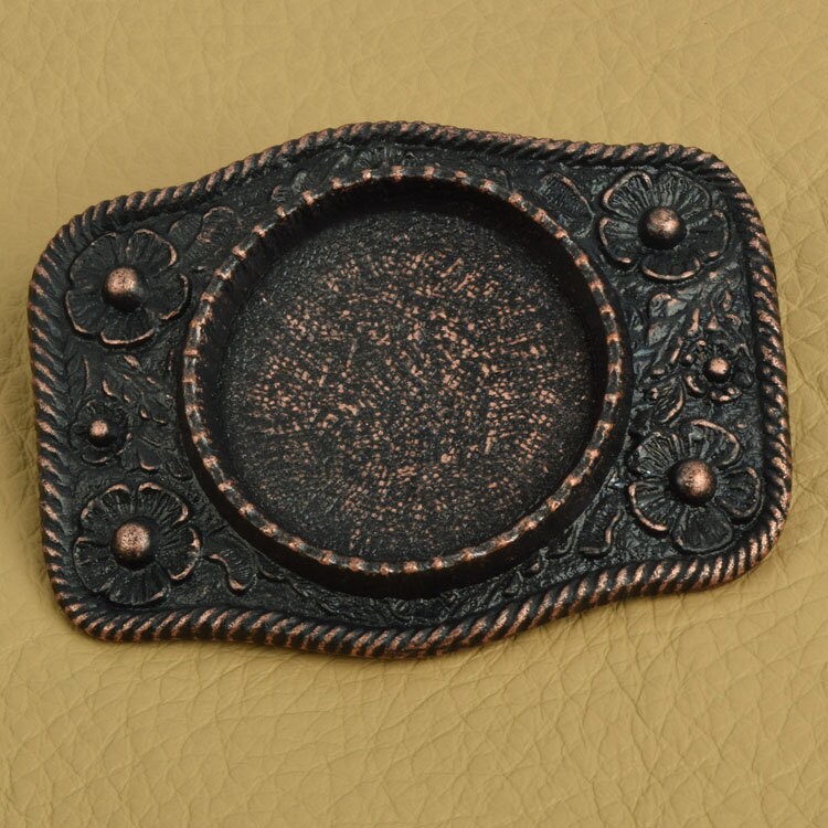 3.2" Silver Dollar Coin Bezel Belt Buckle Base, Verdigris Green Copper ...
