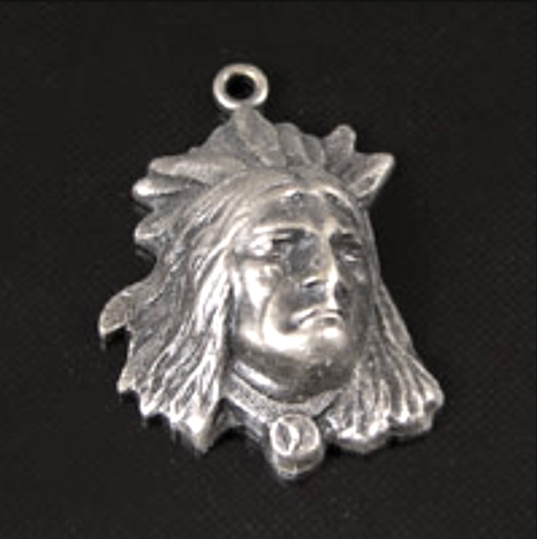 22mm Indian Head Charm, Antique Gold or Antique Silver, USA, Pack of 6 ...