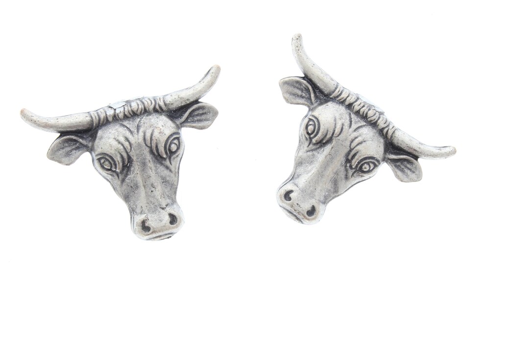 Western Collar Tip Set Steer , Made in USA, Antique Silver, 1 Pair - Etsy