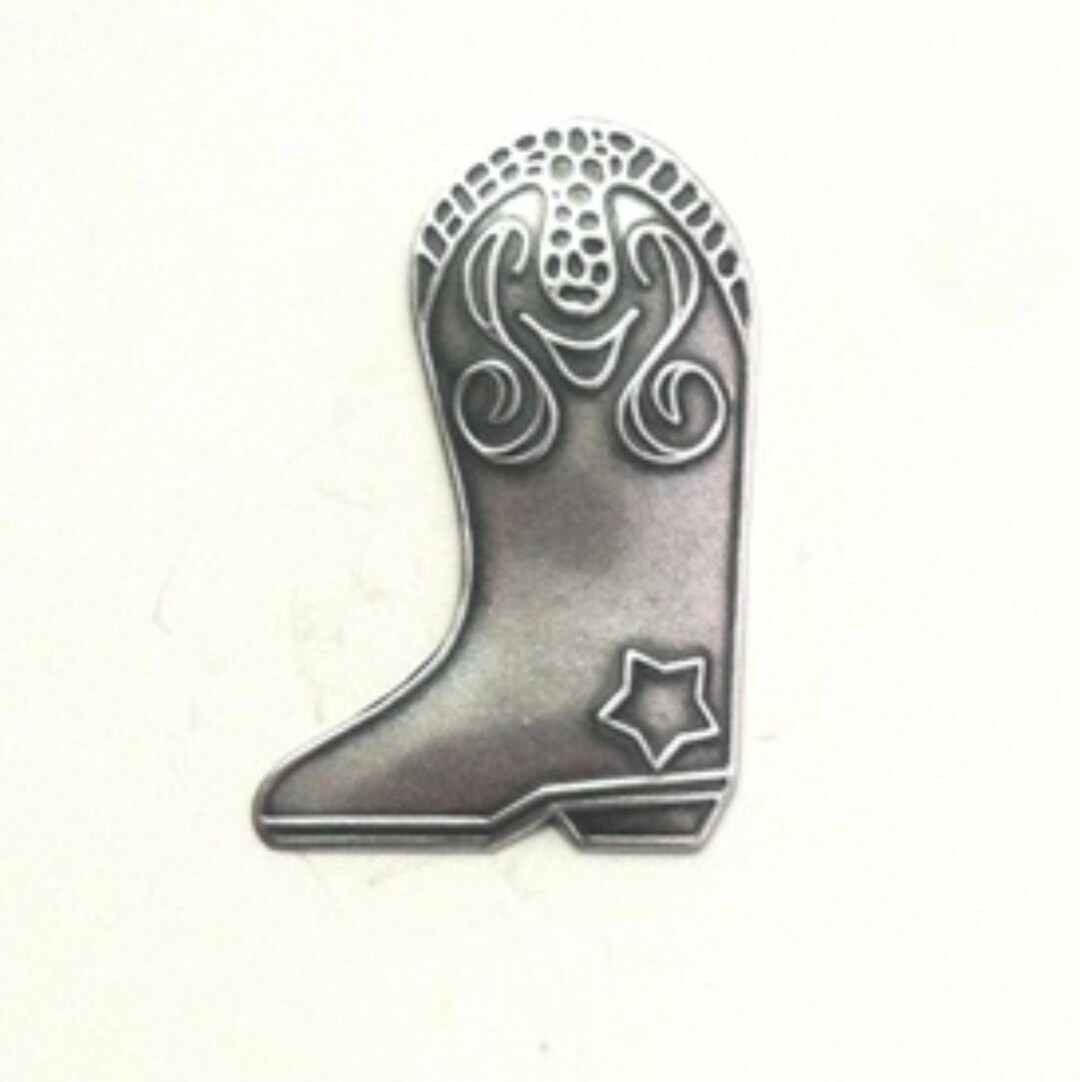 51mm Cowboy Boot Stamping for Earrings, Pins, Antique Gold, Classic ...