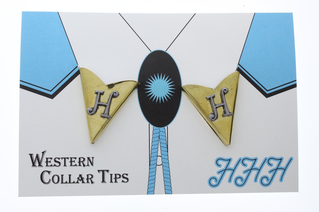 Initial Collar Tips, Vintage Gold or Vintage Silver, Personalized With ...