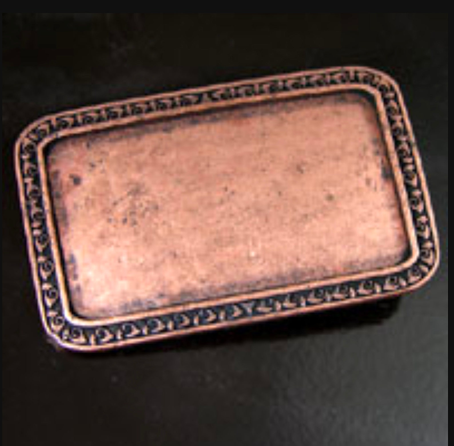 Rectangle Belt Buckle Bases, 2mm Bezel Depth With Swirl Fret Border ...