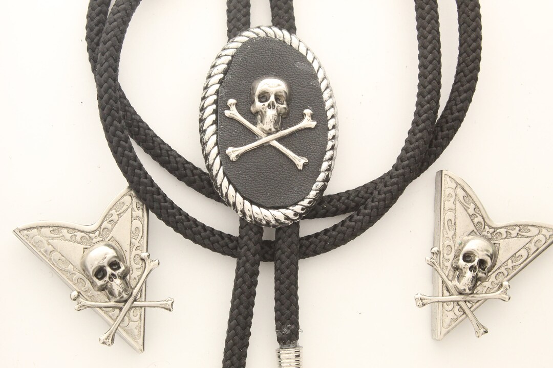 Skull Bolo and Collar Tip Set, Made in USA , Sold as a Set - Etsy