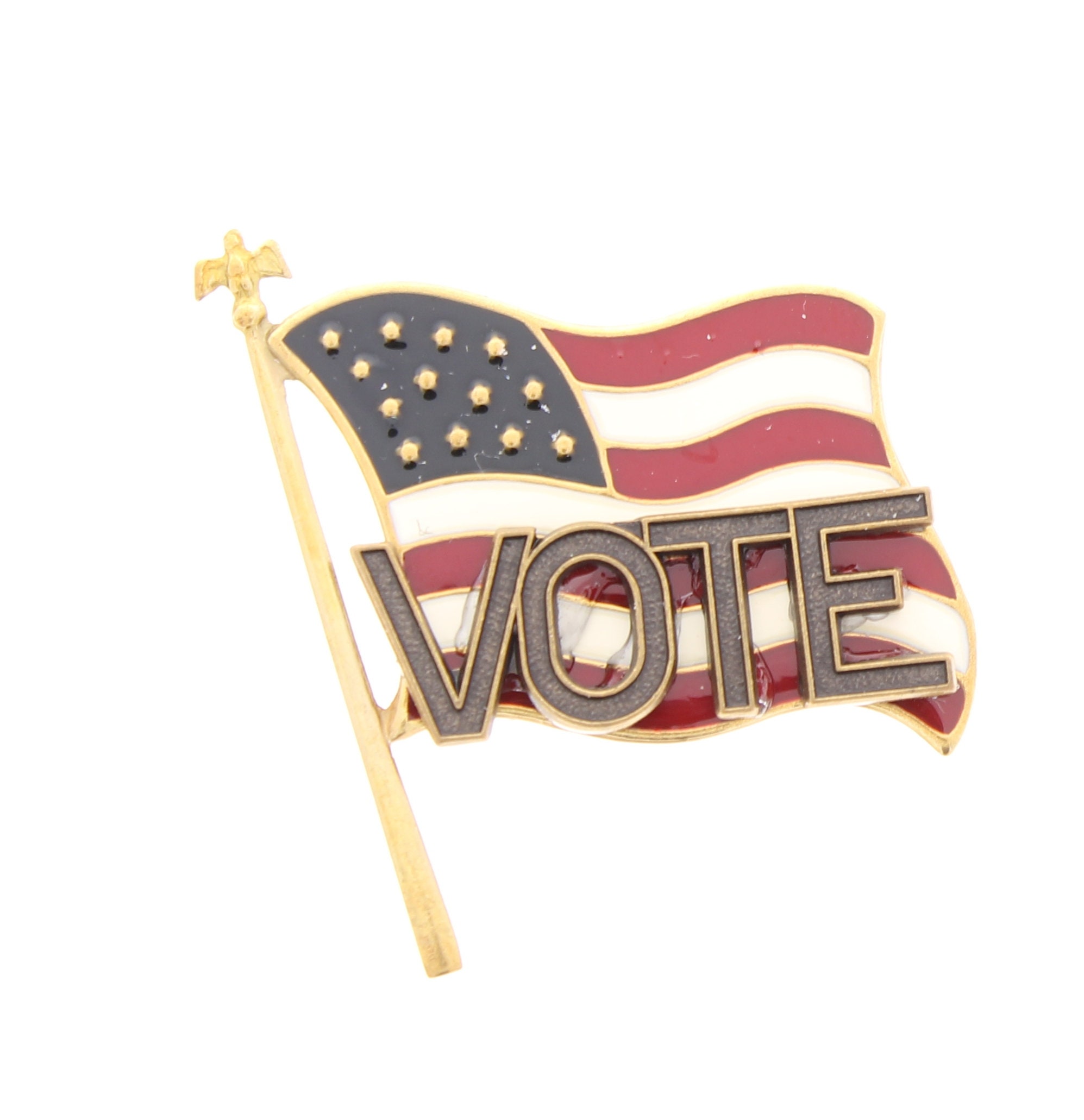 Vote American Flag "old Glory" Lapel Pin, Red, White, Blue, Gold, Each ...