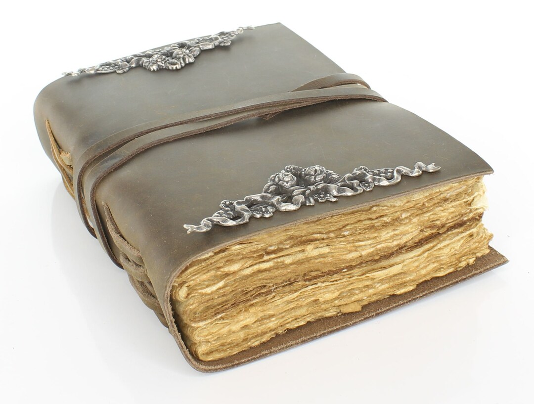 Antique Leather Journal With String Closure and Floral Motifs, Each - Etsy