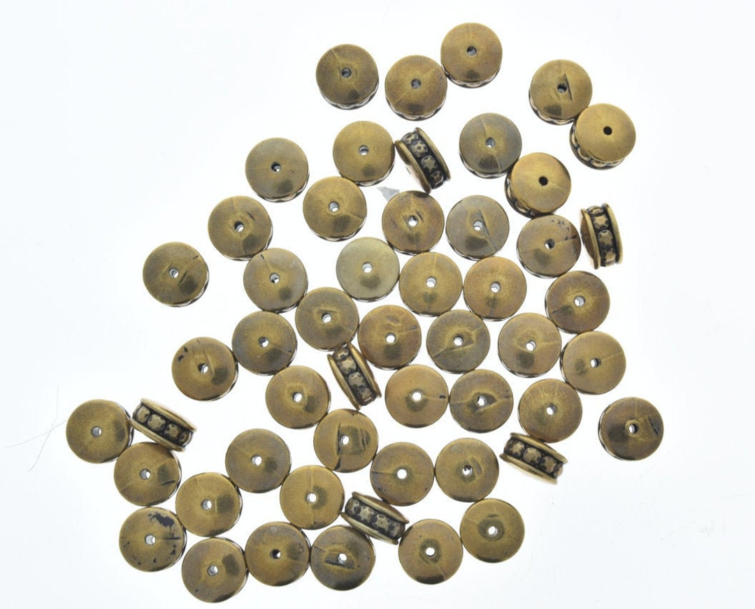 Vintage Rondelle Granulated Bead, 10mm X 6mm, Antique Gold Beads, Pack ...