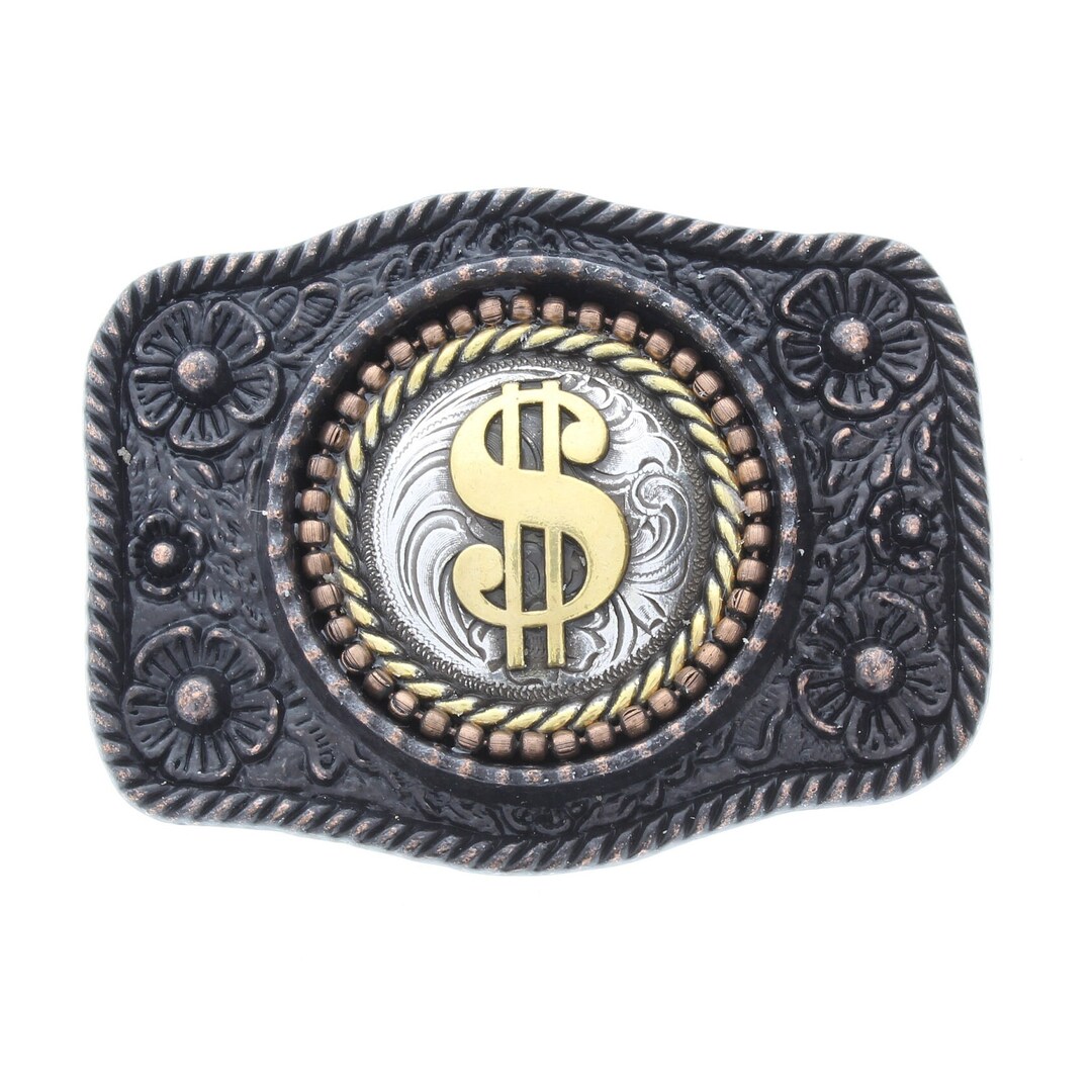 Silver Dollar Coin Buckle, Antique Gold, Silver, Copper, Rustic, Black ...