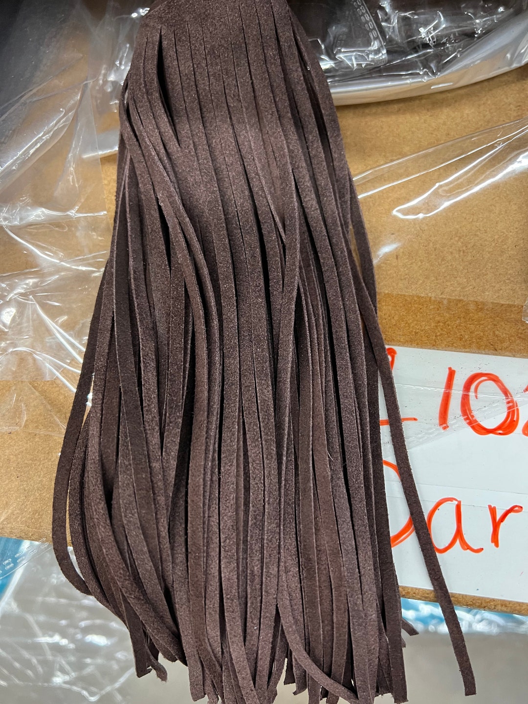 Fringe Suede DARK BROWN , 10 Inch Length With 1/2 Bias at the Top. Sold ...