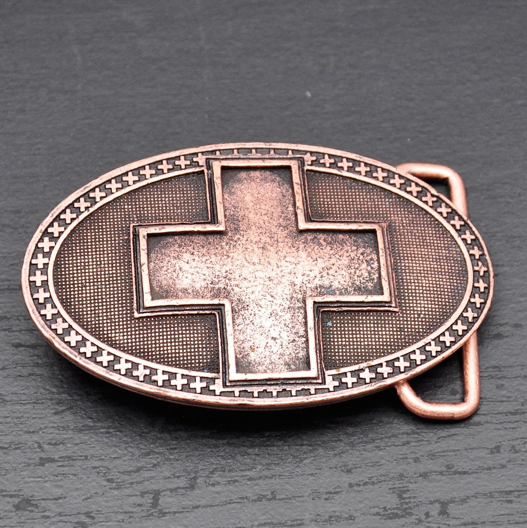 Belt Buckle Base, Antique Copper Oval Cross, Made in USA, Each - Etsy