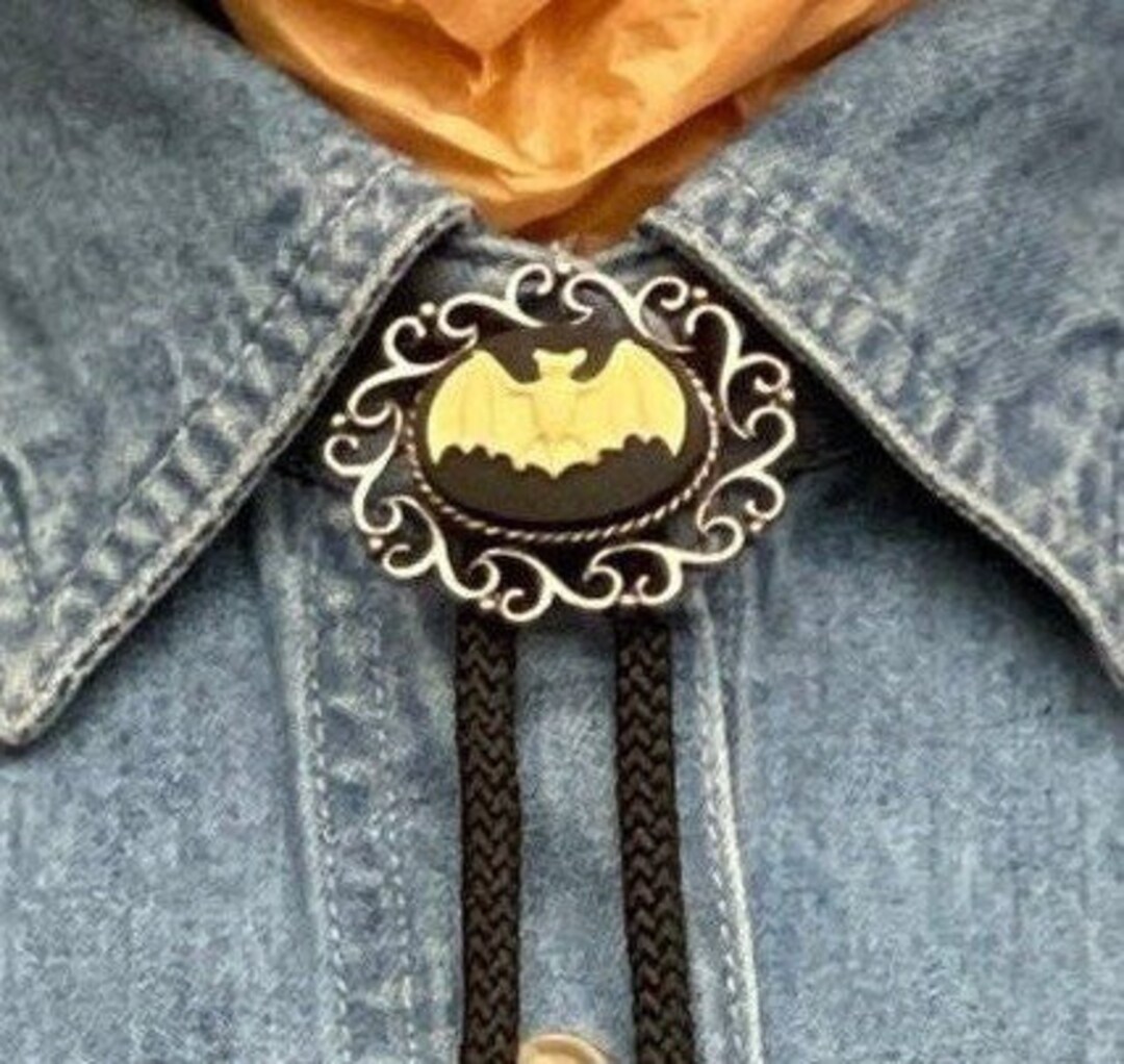 Bat Bolo Tie With Matching Tips. Gift Box. 36" Cord, Handmade in USA ...