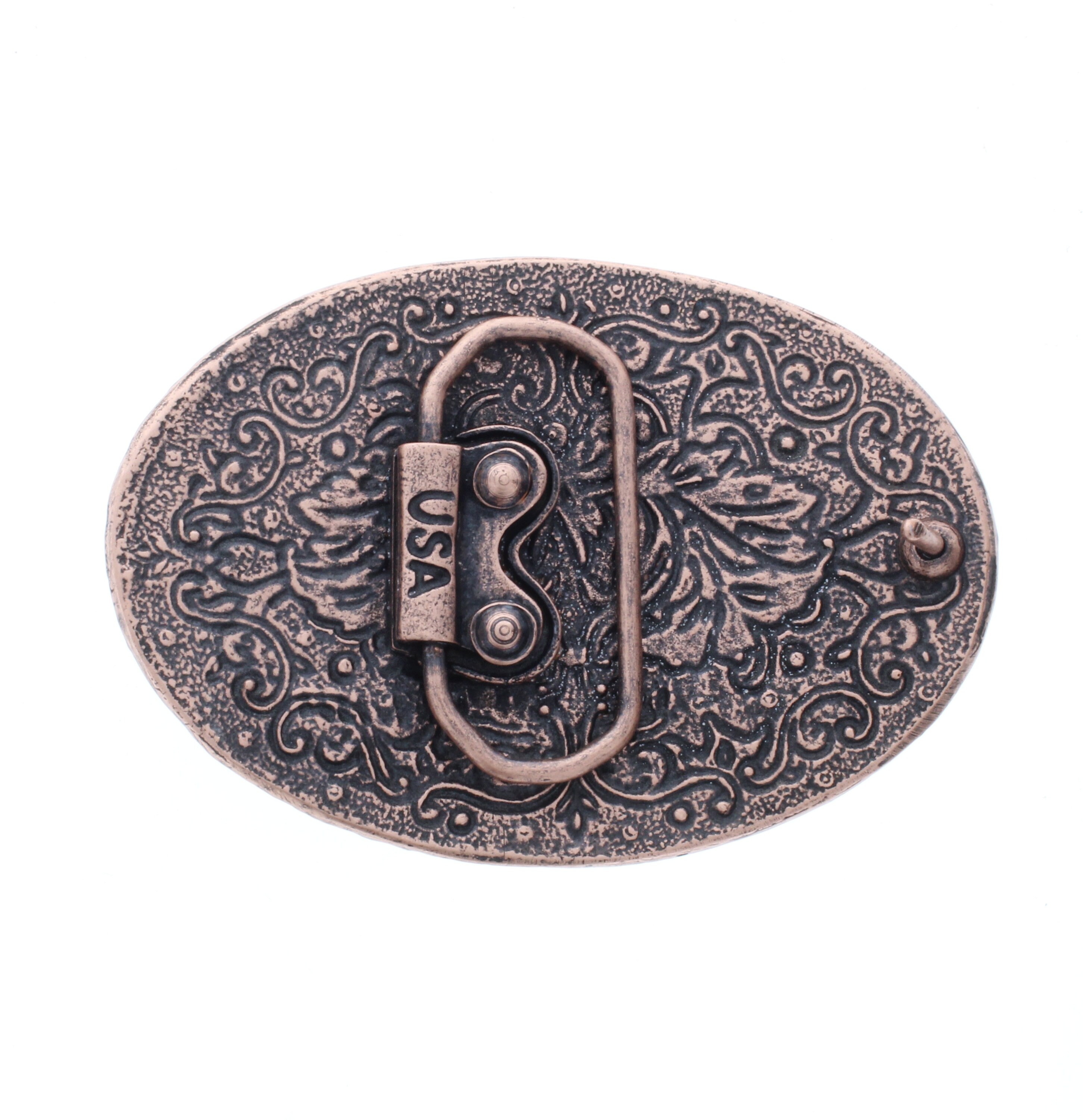 Belt Buckle Base, Oval Textured With Rope Edge and D Ring,1.5 Inch Belt ...