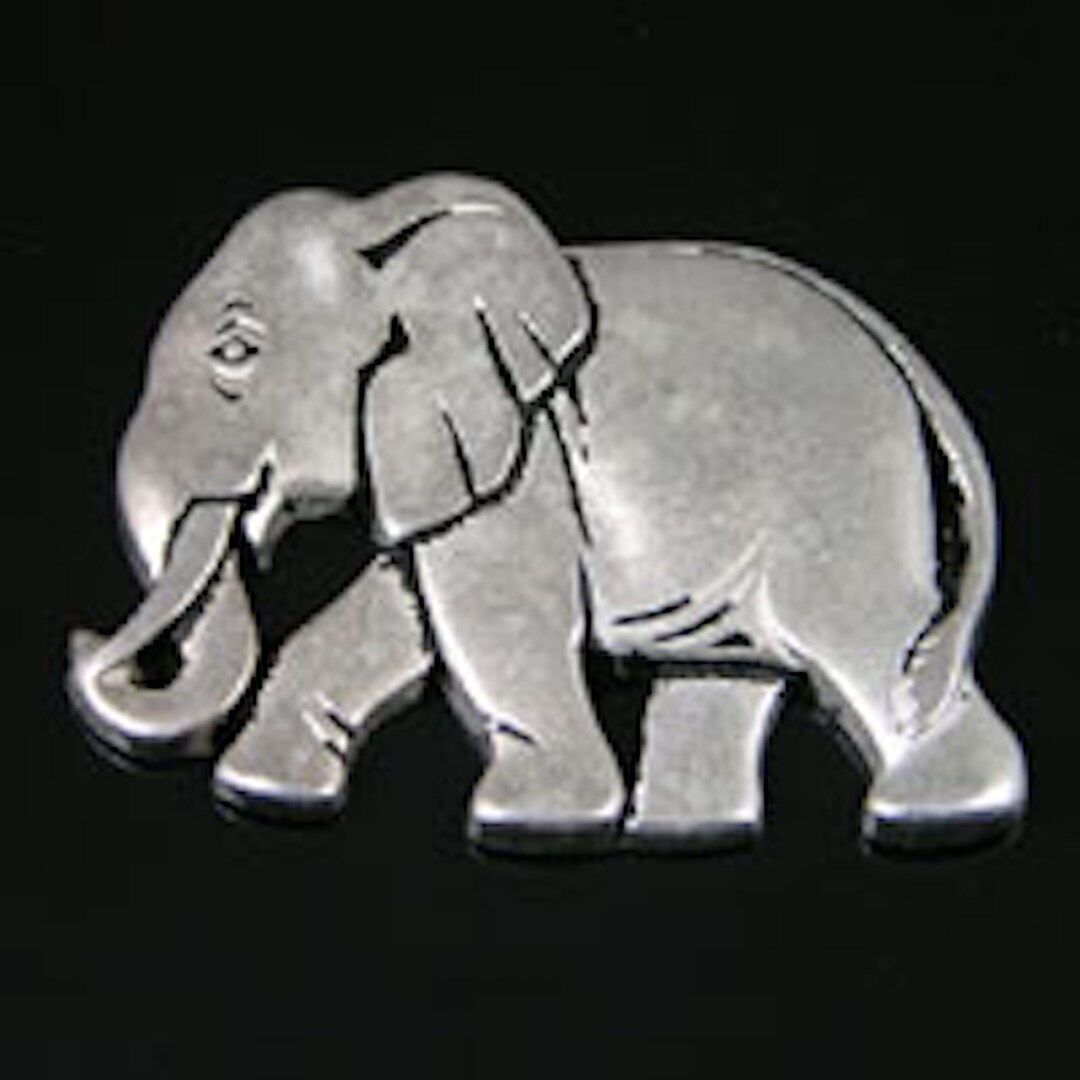 Elephant Pins or Brooch, Classic Silver, 36mm, Pack of 12 - Etsy