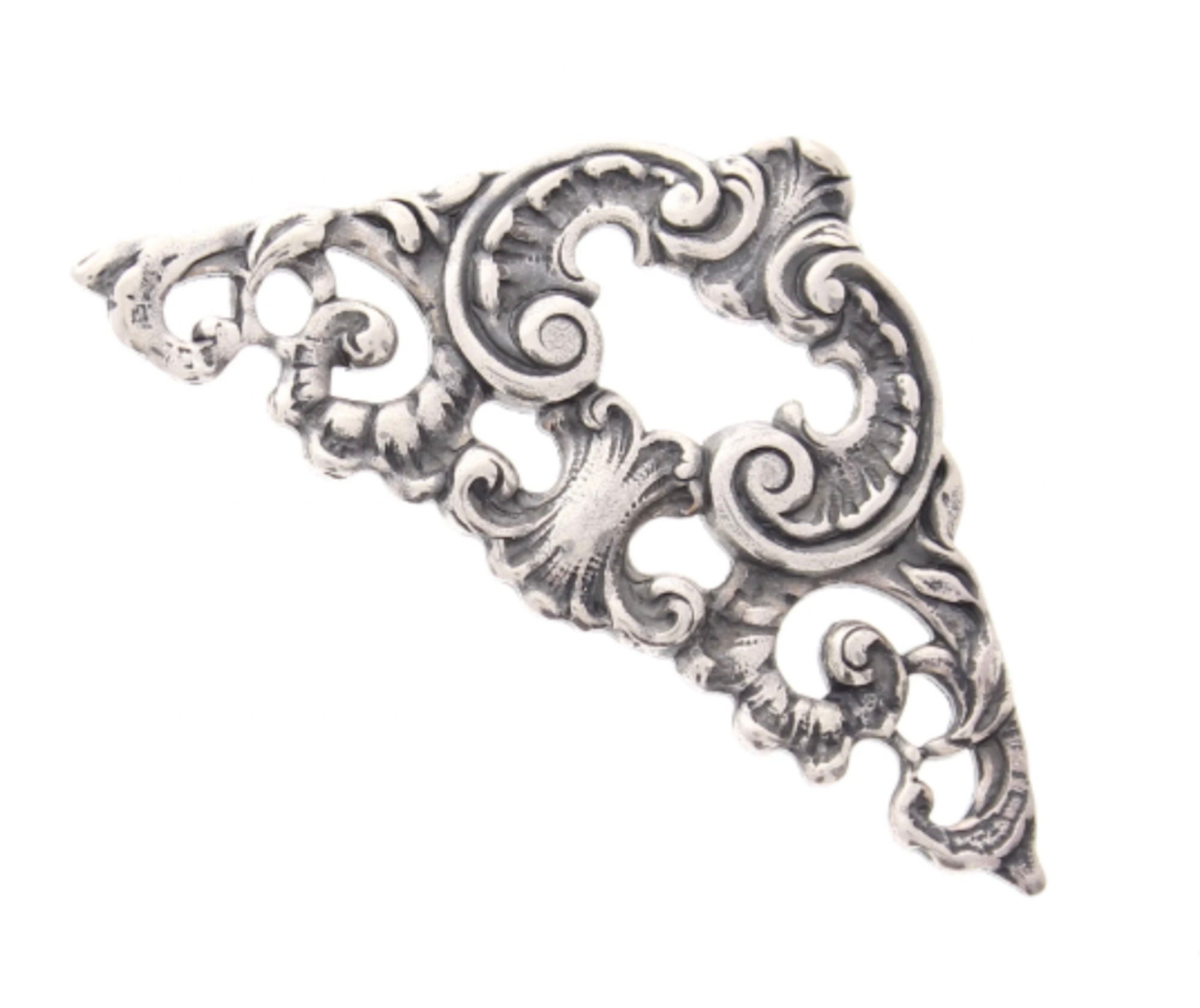 34mm Filigree Corner Stamping, Classic Silver, Shiny & Rustic Finish ...