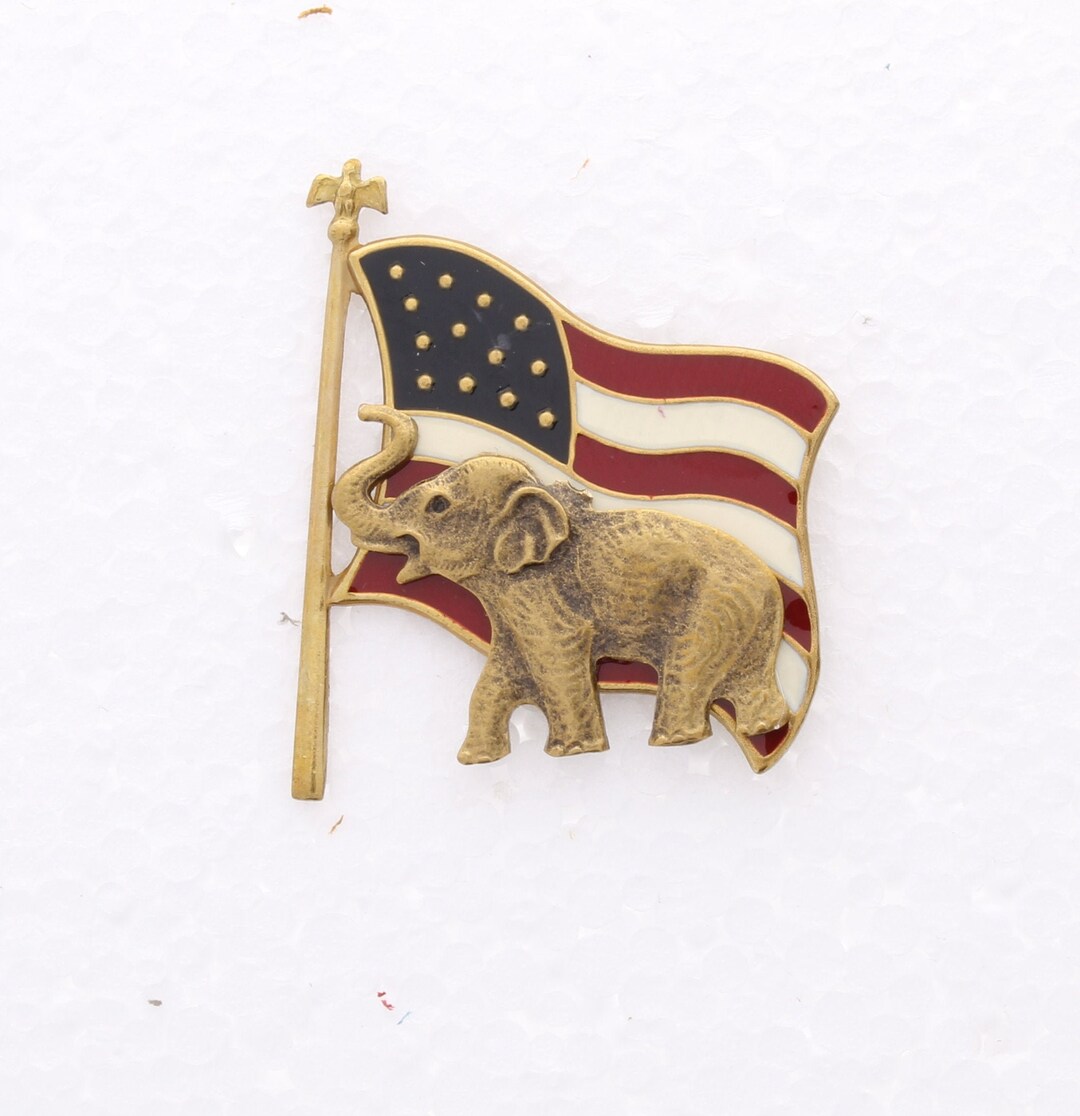 Election Vote Party Pins, Democrat Donkey or Republican GOP Elephant ...