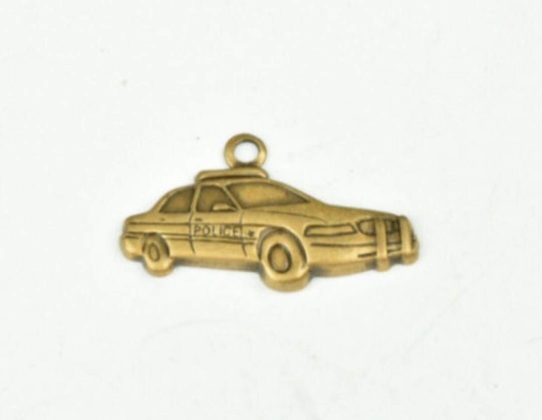 Police Car Charm, Antique Gold, Pack of 6 - Etsy