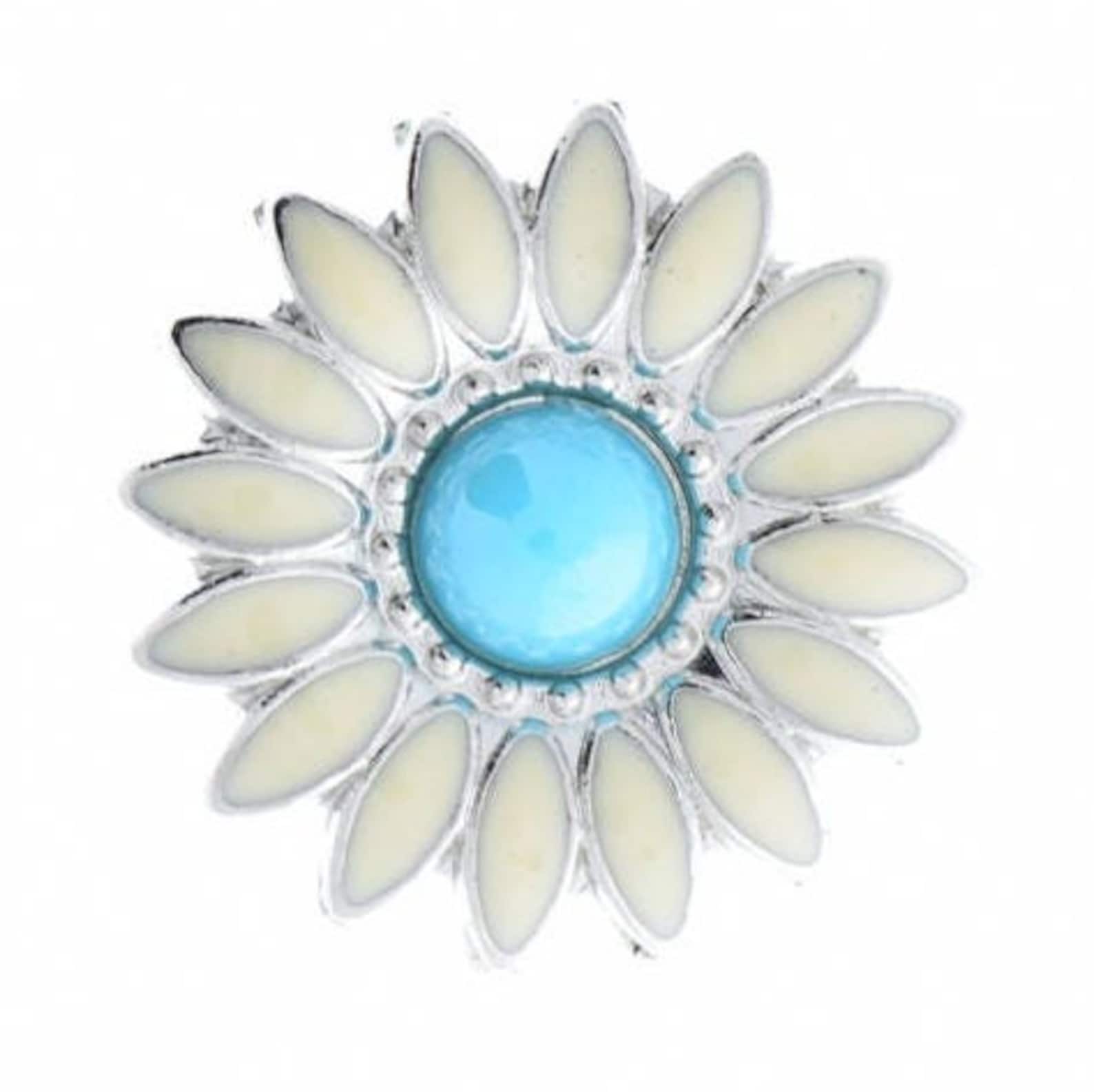 Daisy Sunflower Concho .75 Inch Screw Back Silver With White | Etsy