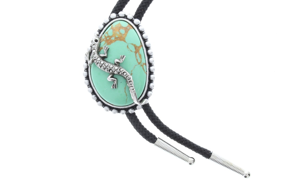 Lizard Lariat Bolo Tie, Choose Black, Red or Olive 36" Cord, Made in ...