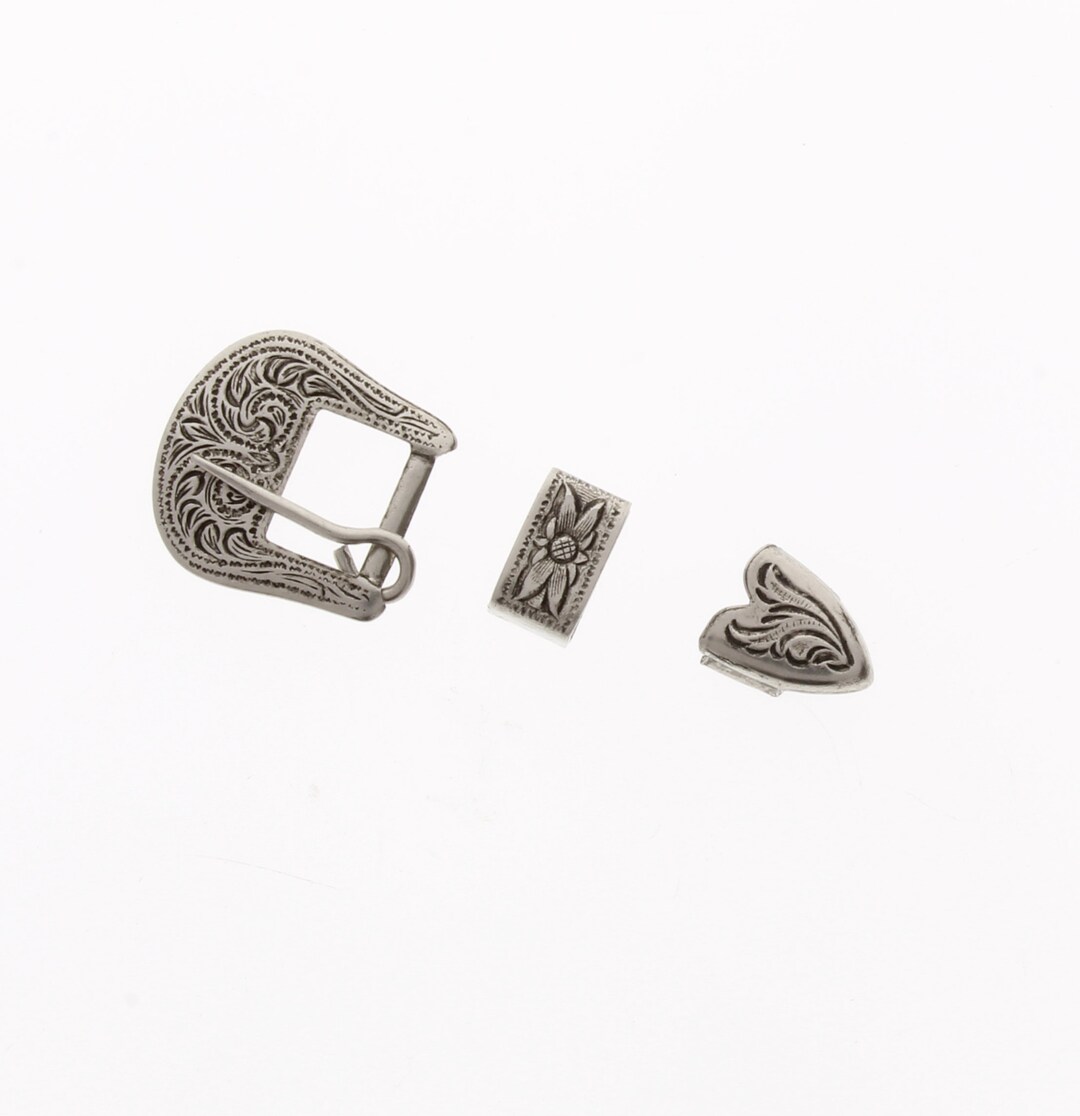 Hat Band Buckle Set, 3/8", Silver Plate BS-3HS Set of 3 Pieces Total - Etsy