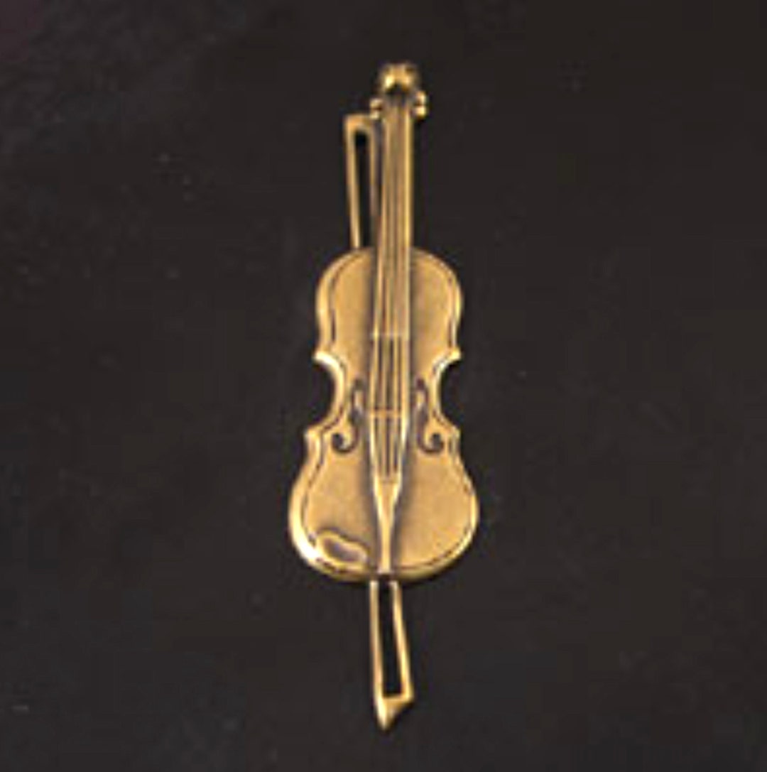 56mm Fiddle Violin Musical Instrument Charm, Antique Silver or Antique ...