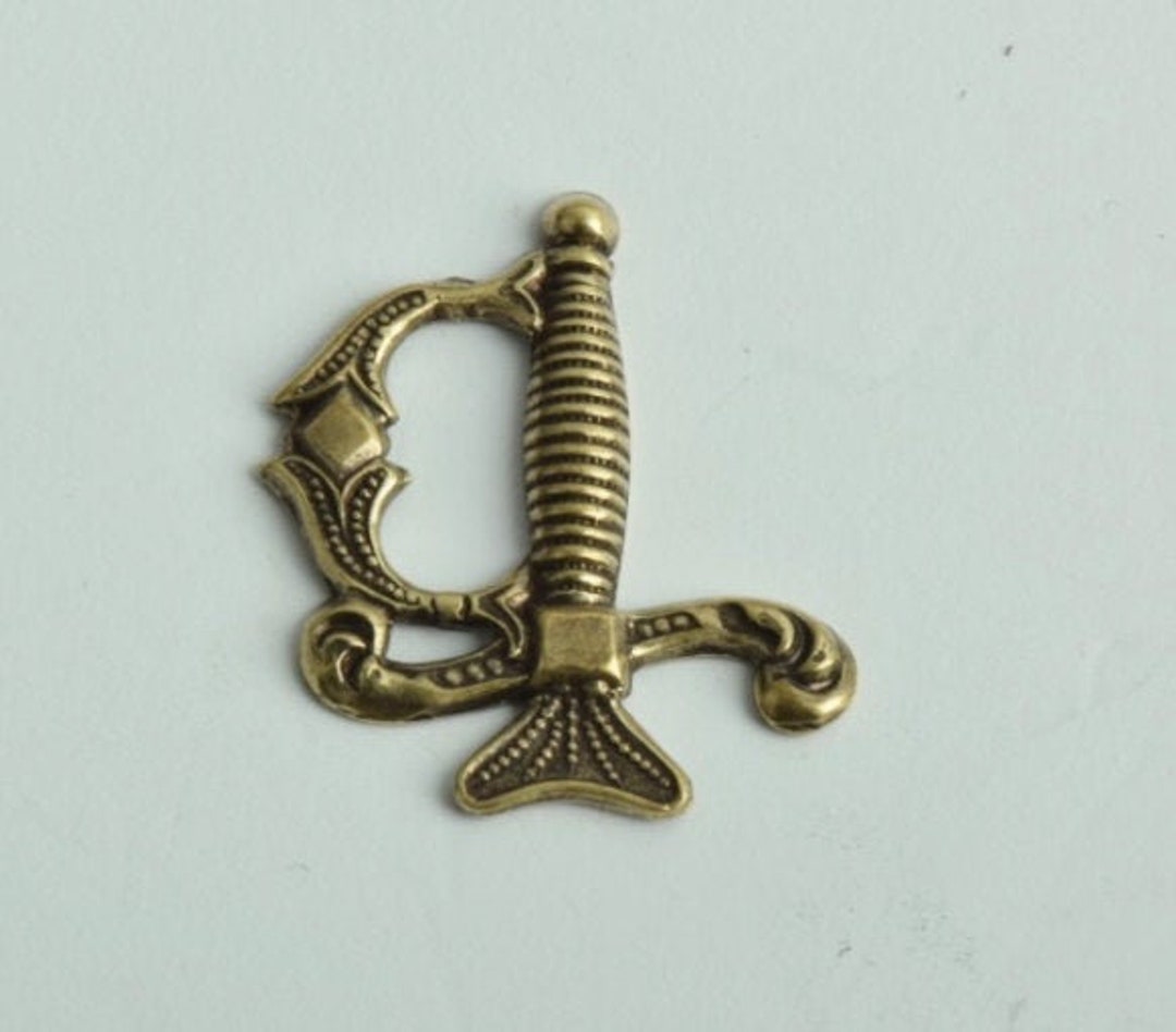 29mm Sword Hilt Handle Charm, Antique Gold, Made in USA, Pack of 2 - Etsy