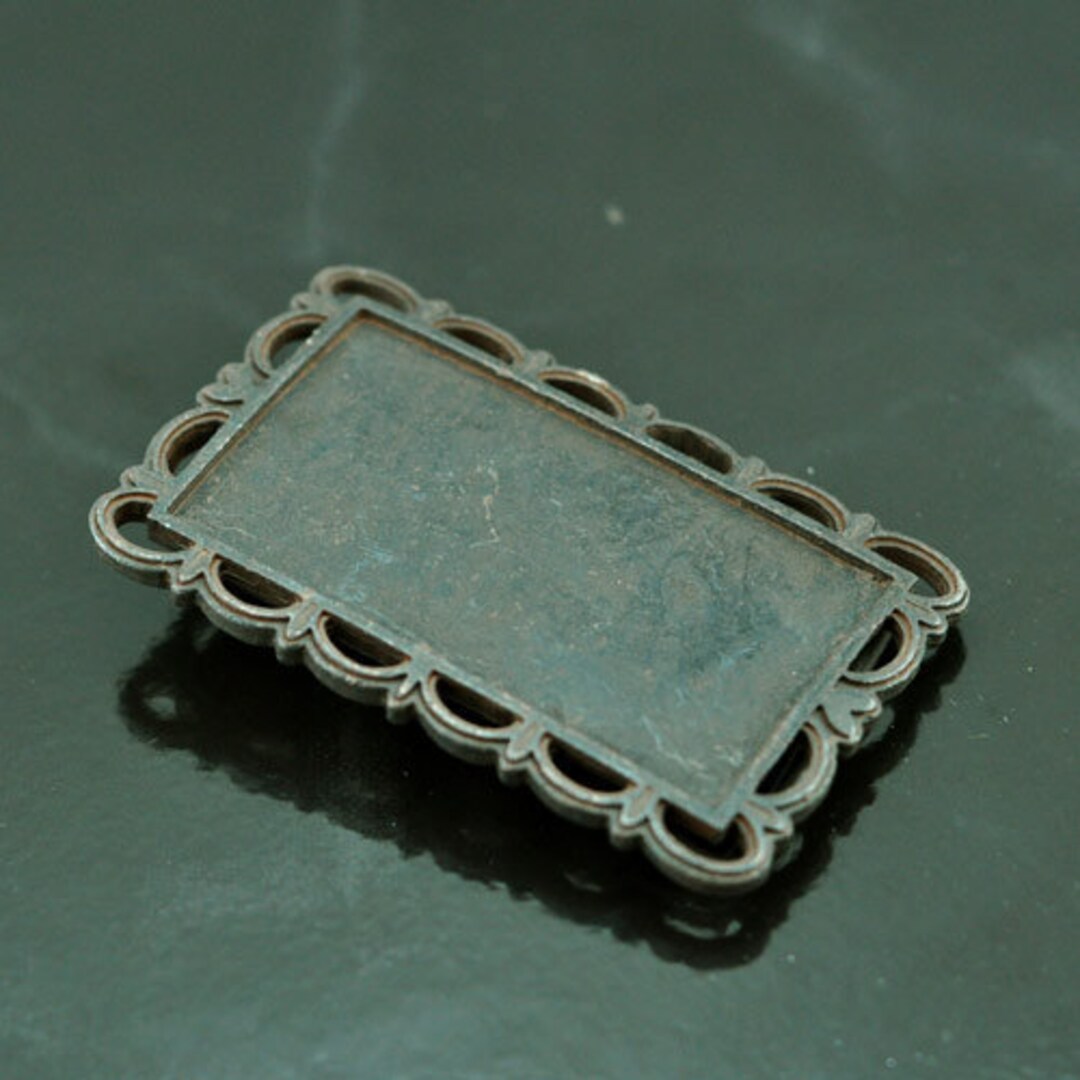 Belt Buckle Base, Scalloped Lace Rectangle, Vintage Rustic, Made in USA ...
