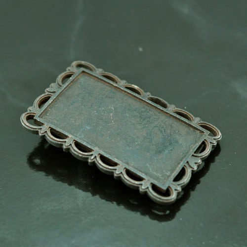 Belt Buckle Base, Scalloped Lace Rectangle, Vintage Rustic, Made in USA ...