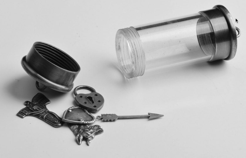 Memory Capsule Pendant 2 1/3 J413S Silver Finish With - Etsy