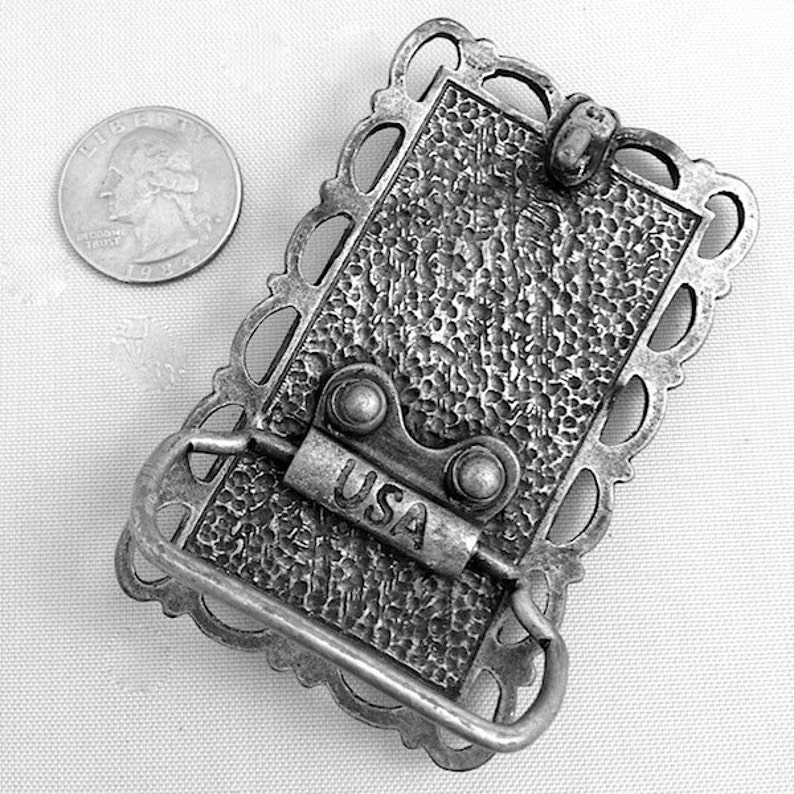 Belt Buckle Base Scalloped Lace Rectangle Vintage Rustic - Etsy