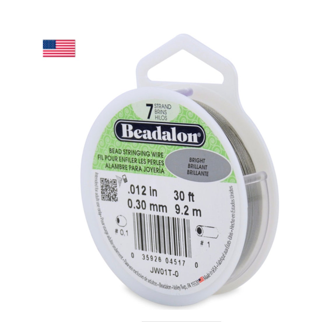 Beadalon 7 Strand Stainless Steel Bead Stringing Wire, .012 in / 0.30 ...