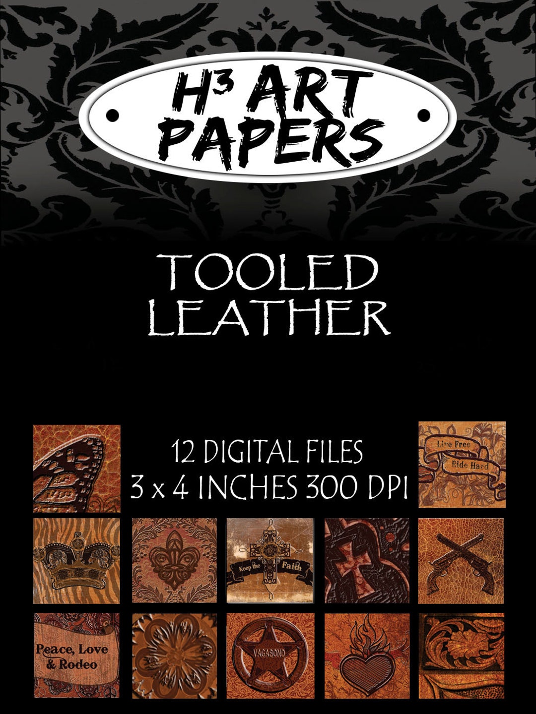 Tooled Leather Collection Digital Print Patterns - Etsy