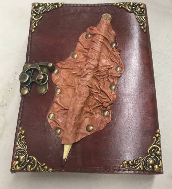 Leather Journal Embellished With Metal Corners Sold and Metal | Etsy