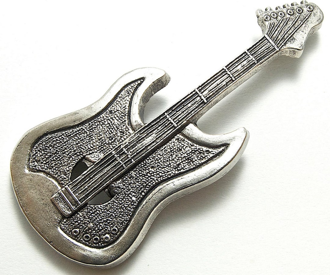 Buckles, Classic Guitar Belt Buckle, Antique Silver, Each - Etsy