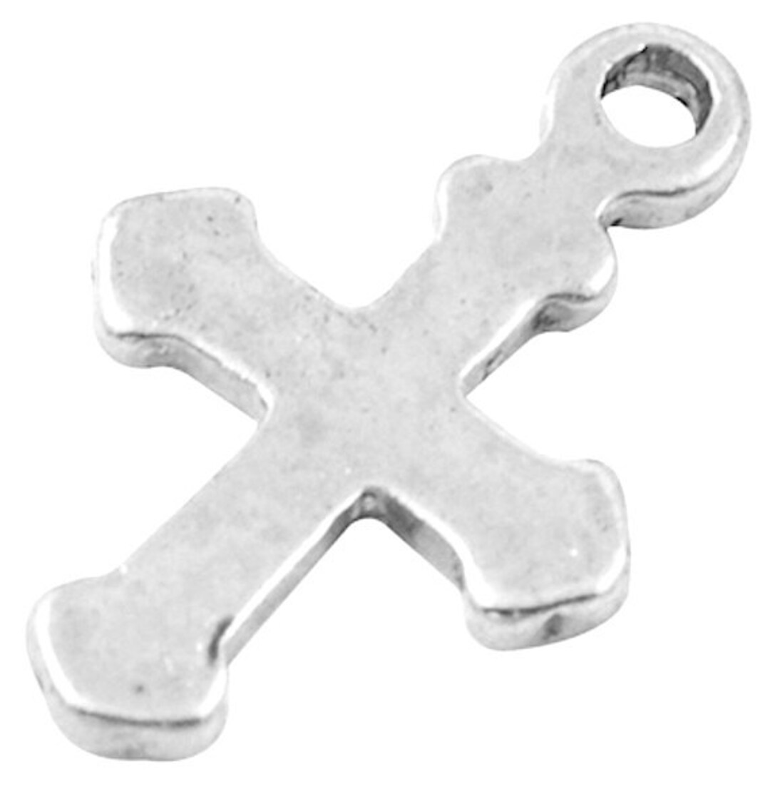 Smooth Cross Pendant Charms, Antique Silver, Pack of 12 - Etsy