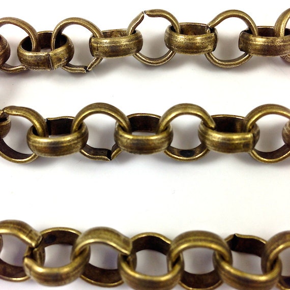 Rolo Chain 10mm Heavy Links Gunmetal Black Silver Gold or - Etsy