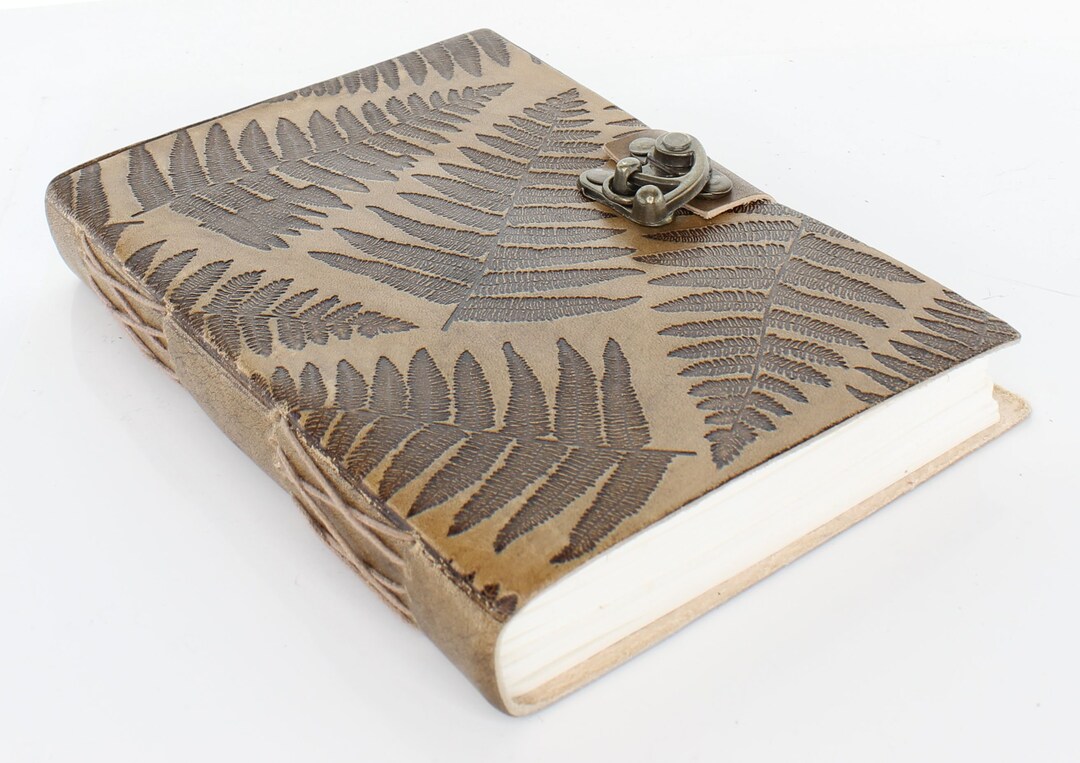 Leaf Embossed Leather Journal, Dust Brown CLR, Each - Etsy