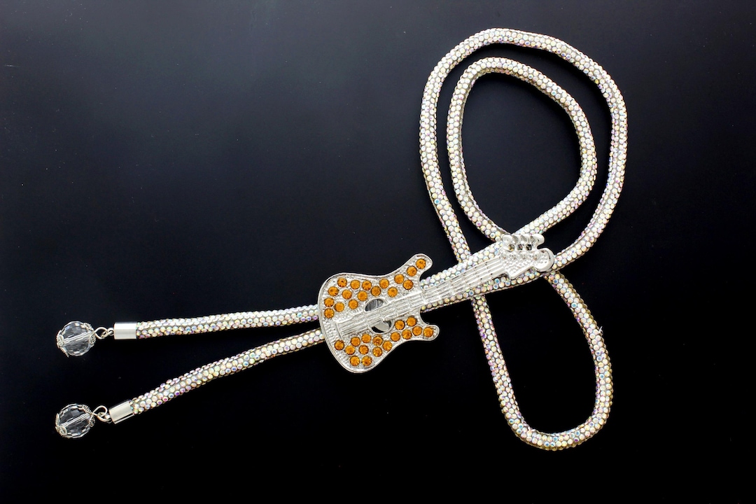 85mm X 34mm Rhinestone Rebel Bolo Tie, Amber, Blue or Classic, Made in ...