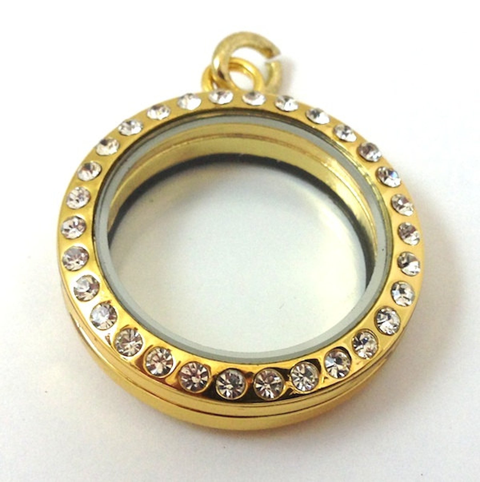 6 Floating Our Glass Lockets With Crystals Jewelry Shadow Box - Etsy