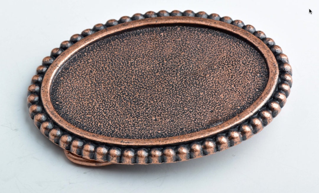 Oval Belt Buckle Base With Bezel for Optional Embellishment, Antique ...