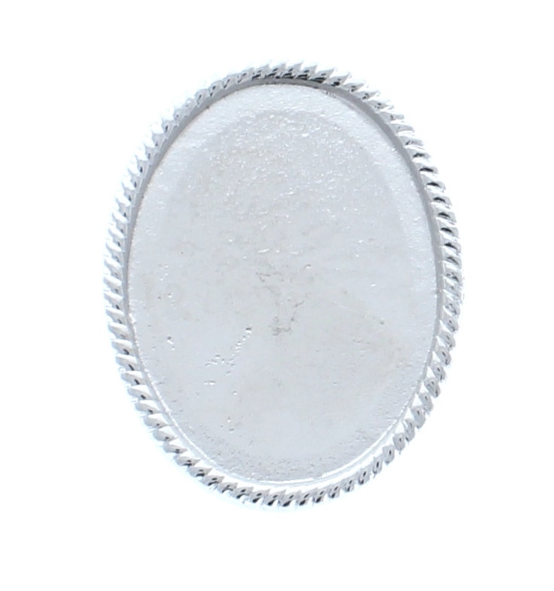 Bolo Bezels , 40mm X 30mm Bolo Bezel Base, J492 , Bright Silver and ...