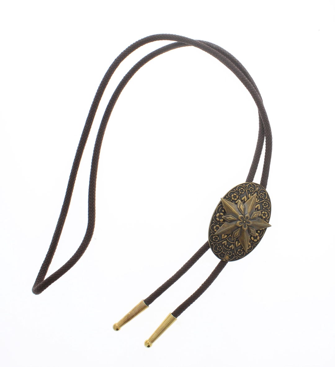 54mm X 36mm Brass Flower Pattern Star Bolo Tie, Made in USA, Each - Etsy