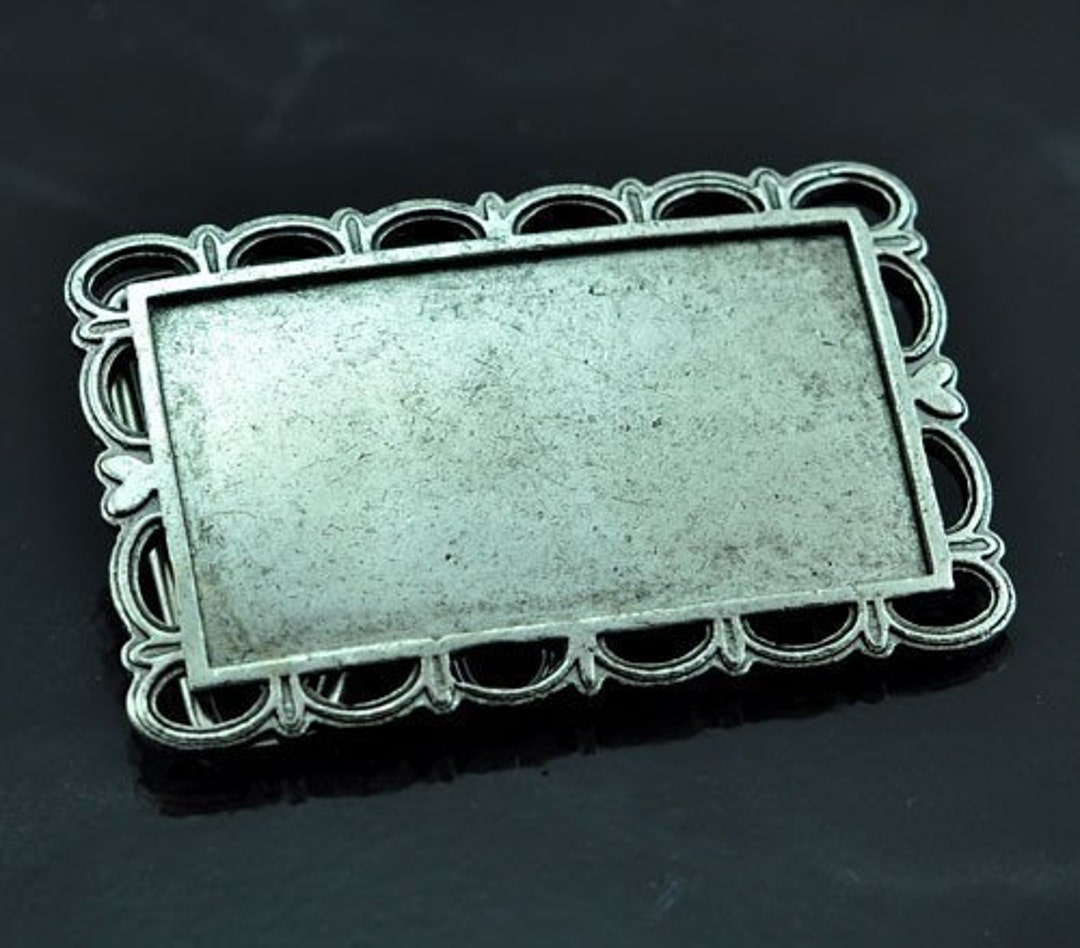 Bezel Blank Belt Buckles, Vintage Silver, Victorian Lace, Pack of 2 - Etsy