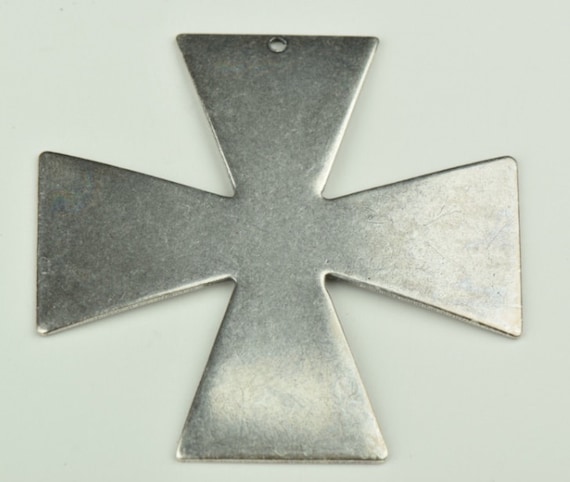 Large Metal Iron Cross Pendant 47mm Antique Silver or Rust - Etsy