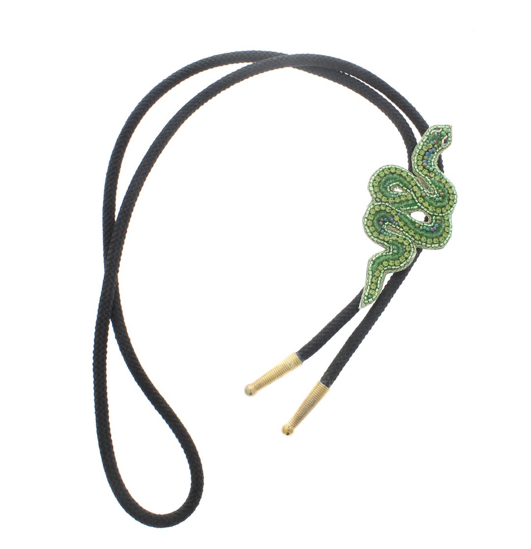 87mm X 42mm Green Sequin Snake Bolo Tie, Made in USA, Each - Etsy