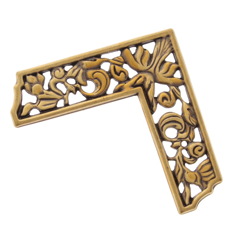 44mm Filigree Book or Frame Corner Metal Antique Silver - Etsy