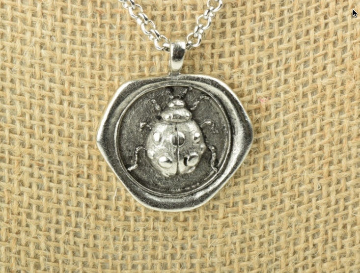 Wax Seal Bezel Pendant Ladybug in Center 40mm Ea - Etsy