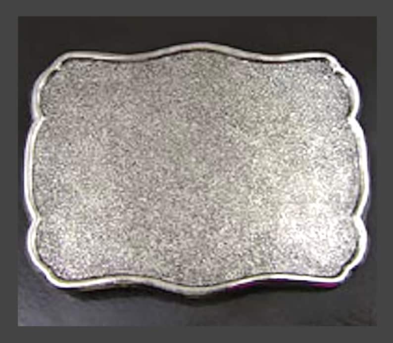 3.75" Belt Buckle Base , Rectangle Shape in Rustic Brown or Antique ...
