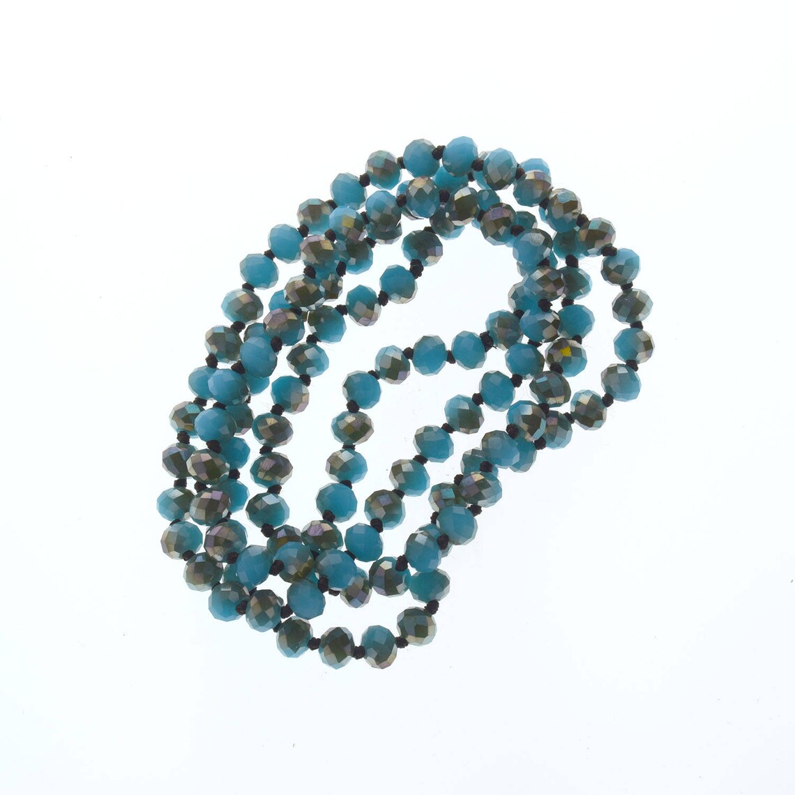 Hand Knotted Faceted Crystal Necklaces, 8mm Rondelle Crystal Beads, 36 ...