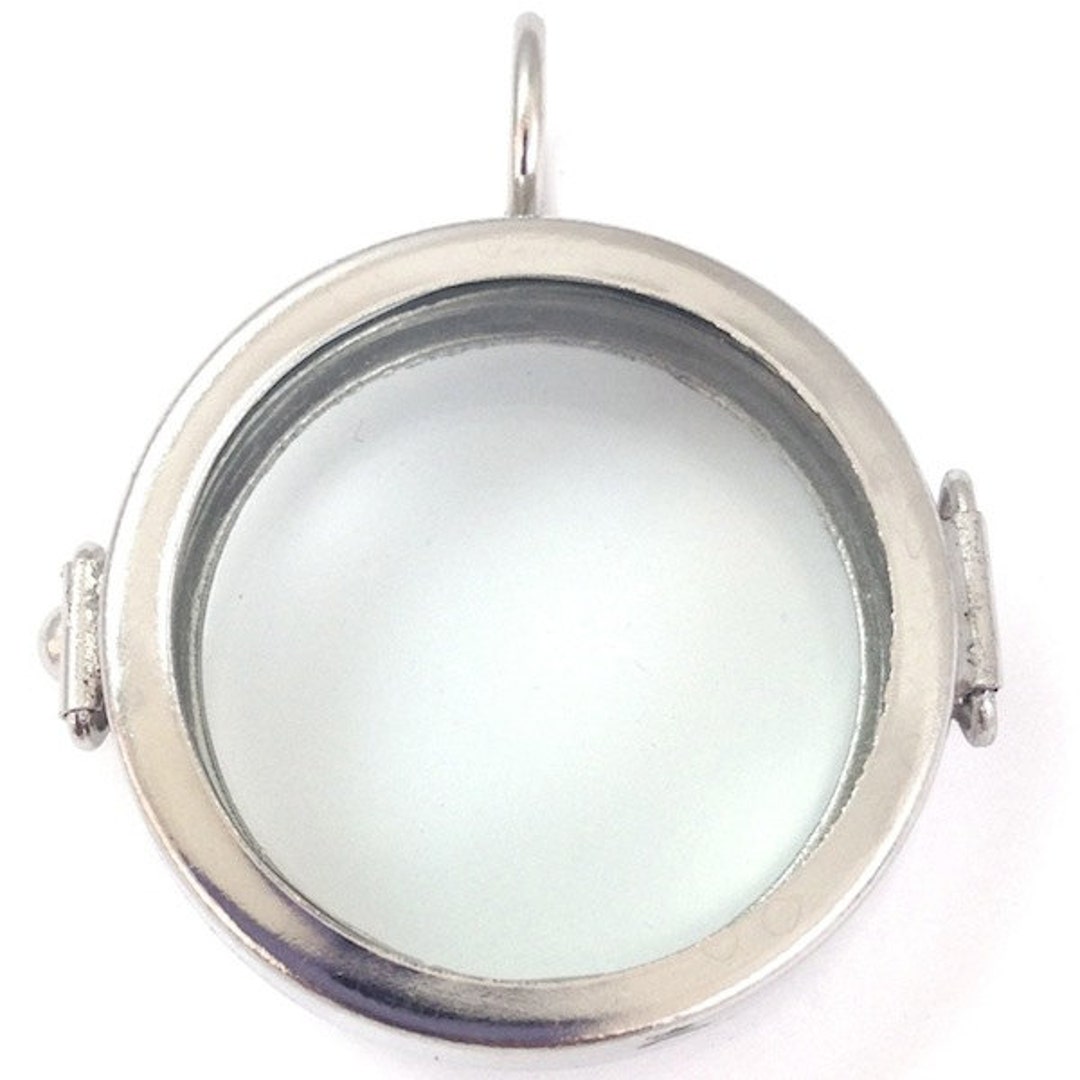 Shadow Box Pendants, 1" Round, Silver, Pack of 4 - Etsy
