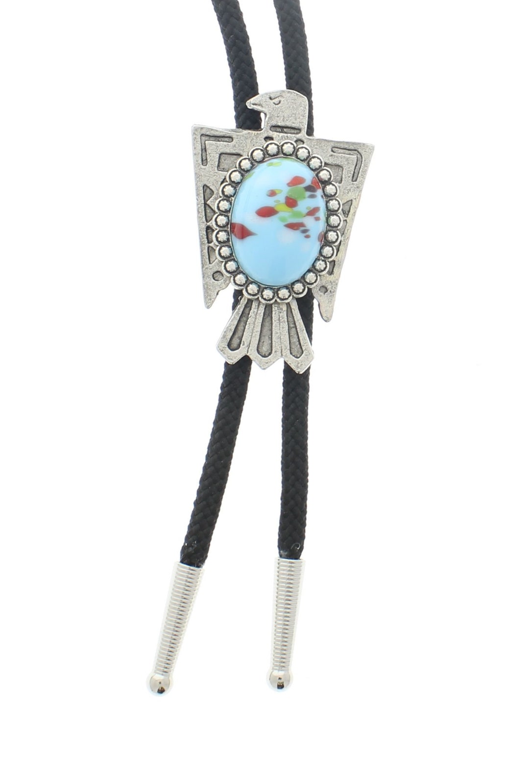 Silver Thunderbird Bolo Tie With Painted Stone, Each - Etsy